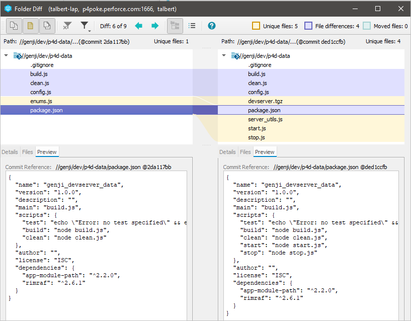 History tab for repos